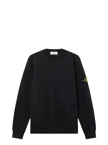 Stone Island Organic Cotton Fleece Sweatshirt - Black