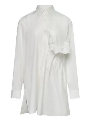 Y’s Asymmetrical Tuck Shirt - White