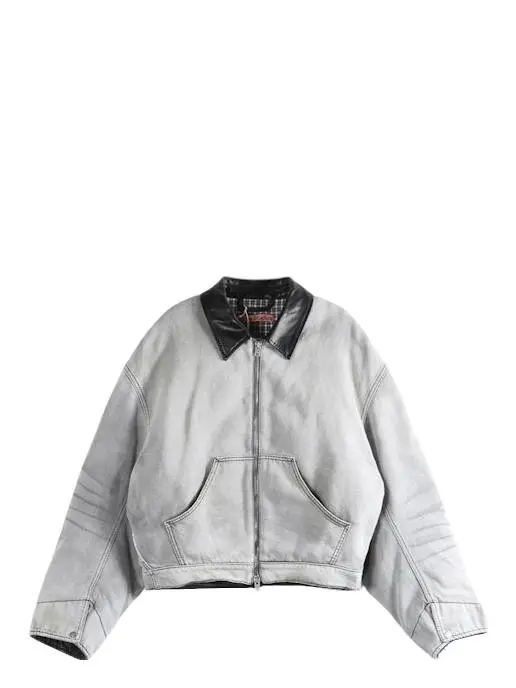 Acne Studios Oversized Zip-up Jacket - White/black