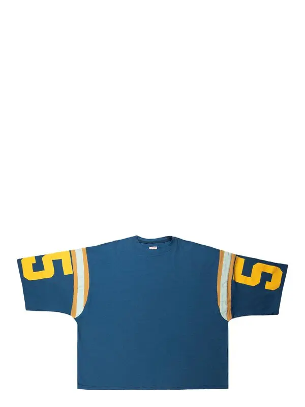 Kapital Oversized Football Jersey Tee With Applique Detailing - Blue