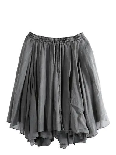 Y’s Gathered Flared Skirt - Grey