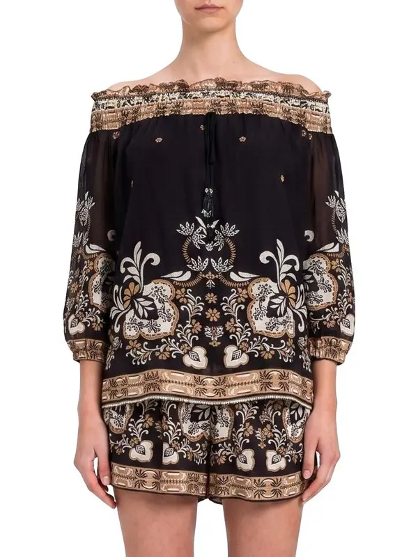 TWINSET Liberty Viscose Top - Black