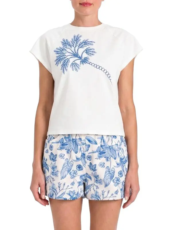 TWINSET Embroidered Cotton T-shirt - White