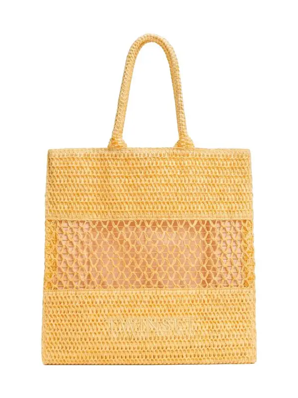 TWINSET U & B Woven Tote Bag - Cream