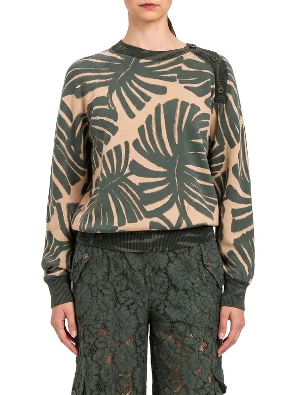 TWINSET U & B Printed Cotton Knit Jumper - Multicolor
