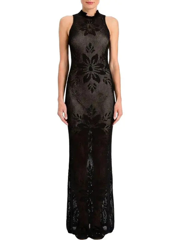 TWINSET Lace Maxi Dress - Black