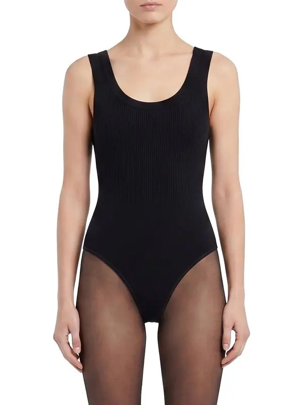 Alaïa Ribbed Tank Bodysuit - Black