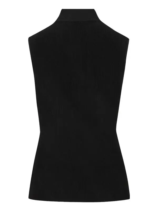 Loewe Embroidered High-neck Sleeveless Top - Black