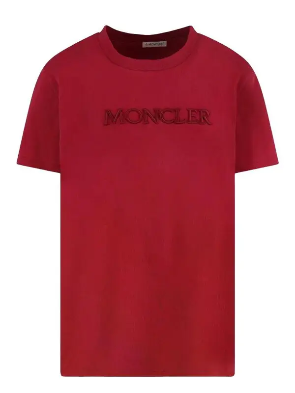 Moncler Embroidered Logo T-shirt - Red