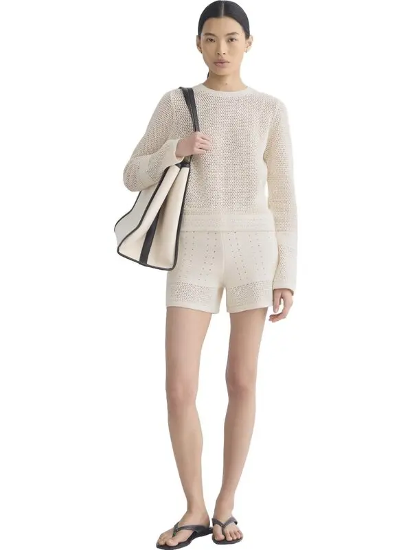 Everlane Open-knit Cotton Shorts - Canvas