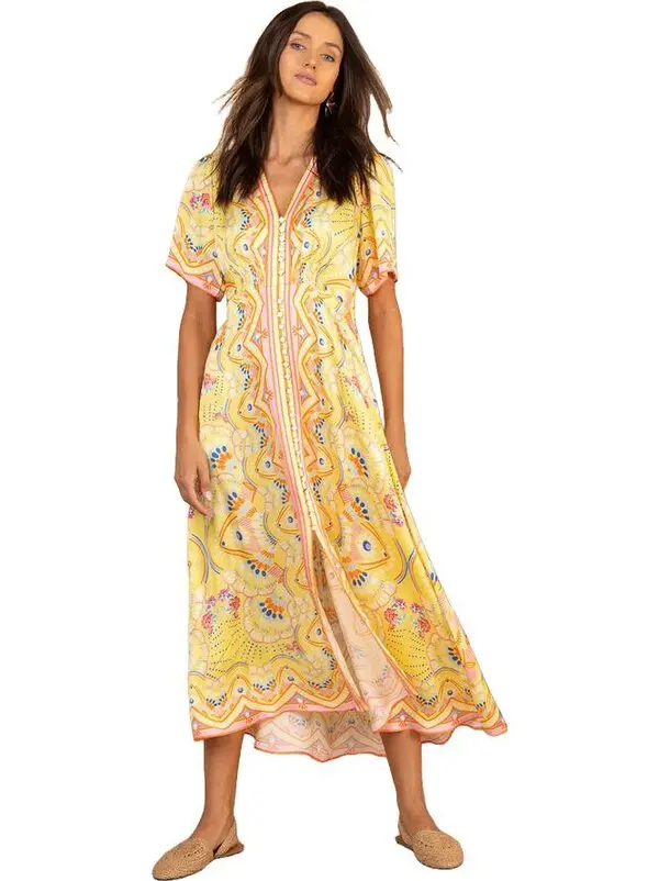 Hale Bob Maverick Midi Dress - Yellow