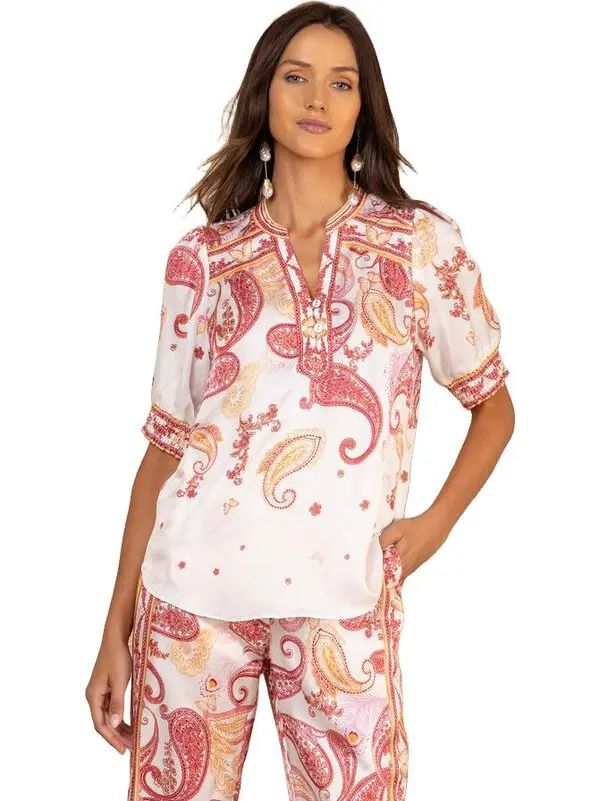 Hale Bob Arlet Charmeuse Top - Pink