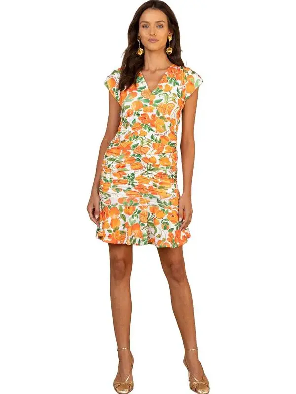 Hale Bob Shirred Jersey Dress - Orange