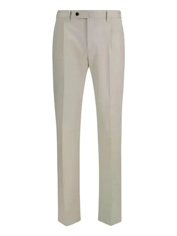 GERMANO 1952 Beige Merino Wool Tailored Trousers - Neutrals