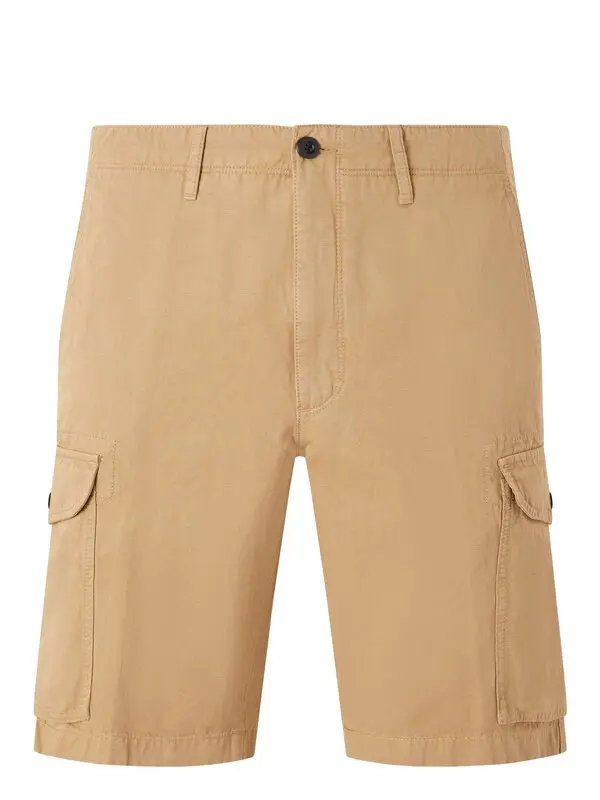 SLOWEAR Incotex Straight-leg Cotton And Linen-blend Cargo Shorts - Beige