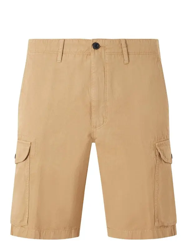SLOWEAR Incotex Straight-leg Cotton And Linen-blend Cargo Shorts - Neutrals