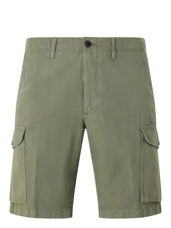 SLOWEAR Straight-leg Cotton And Linen-blend Cargo Shorts - Green