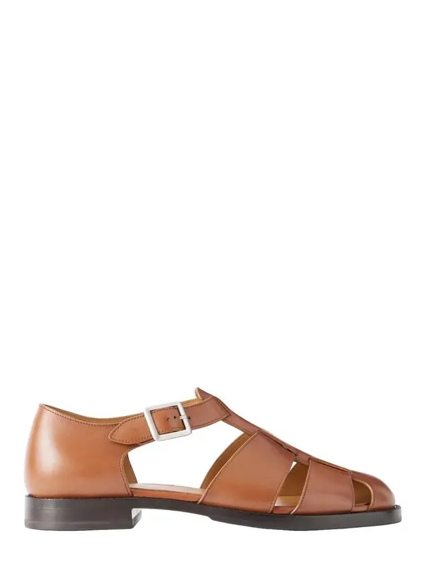J.M. WESTON Leather Fisherman Sandals - Brown