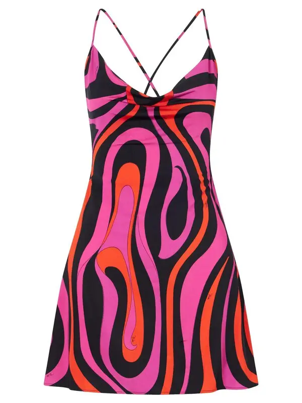 Emilio Pucci Printed Stretch-jersey Mini Dress - Bright Pink