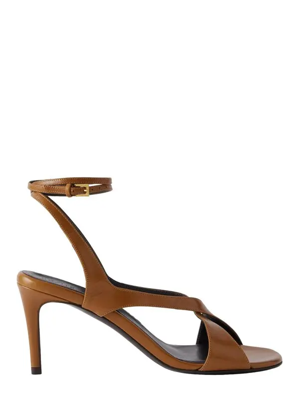 Khaite Liria Leather Sandals - Brown