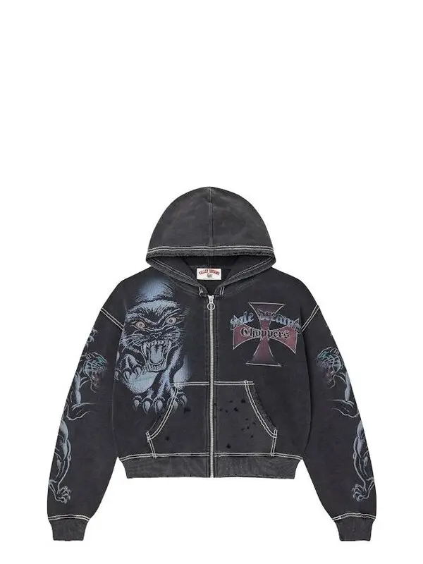 VALE FOREVER Hardy Boyz Graphic Zip-up Hoodie - Black