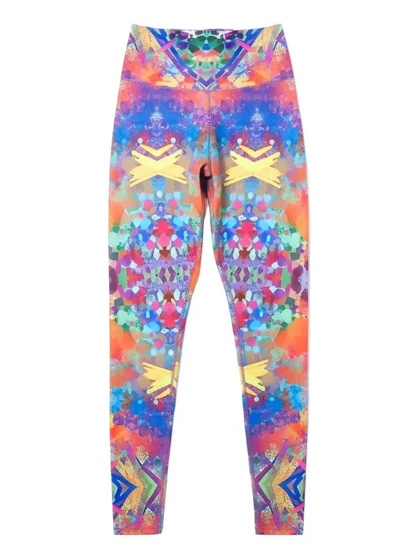 LILIA MUNN High Waisted Leggings – | Daybue Celebration Print - Purple