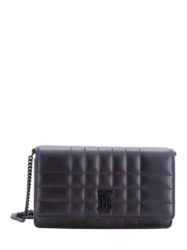 Burberry Lola Quilted Leather Clutch Bag - Black