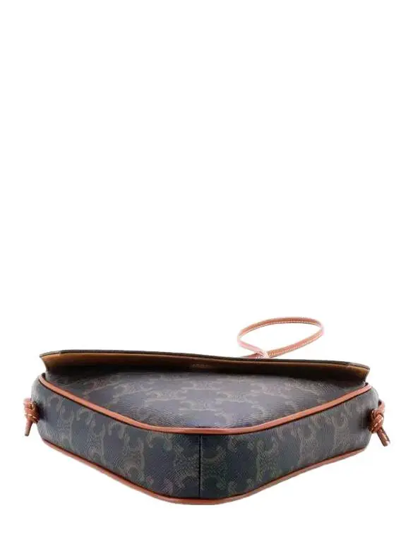 Celine Triomphe Coated Canvas Crossbody Bag - Brown