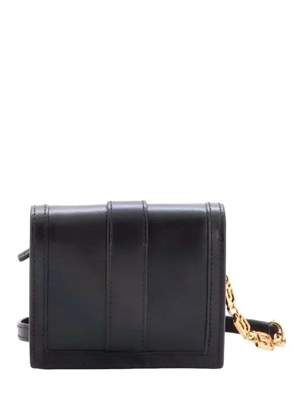 Versace Greca Goddess Wallet On Chain Leather Mini Crossbody Bag - Black