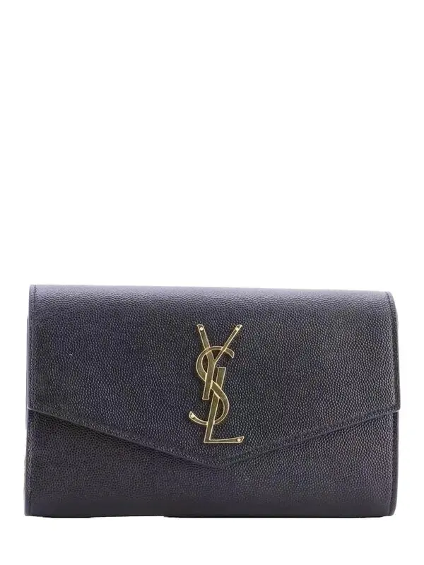 Saint Laurent Uptown Chain Wallet Leather Crossbody Bag - Black