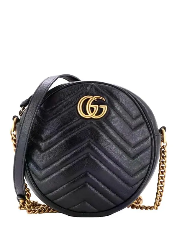 Gucci Matelassé Leather Mini Shoulder Bag - Black