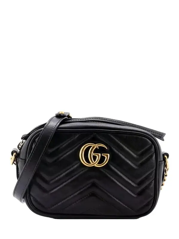 Gucci Matelassé Leather Mini Shoulder Bag - Black