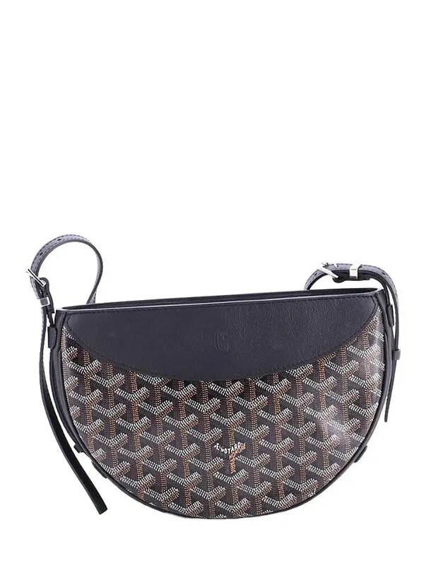 Goyard Hirondelle Shoulder Bag Coated Canvas And Leather - Black