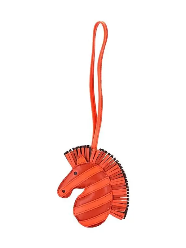 Hermès Geegee Savannah Bag Charm Leather - Orange