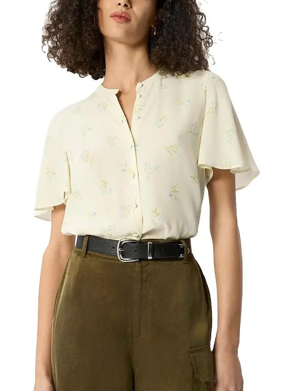 Whistles Button Front Shirt - Ivory/multi