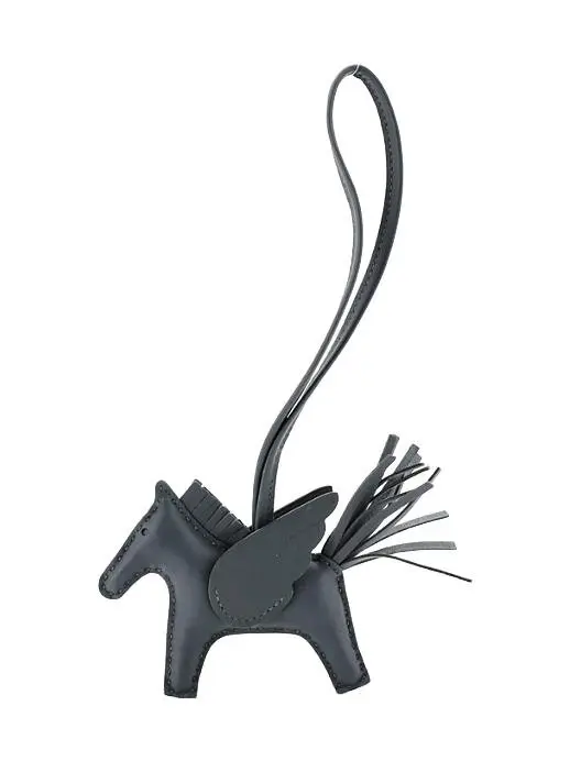 Hermès Pm Monochrome Pegase Rodeo Bag Charm Leather - Gray