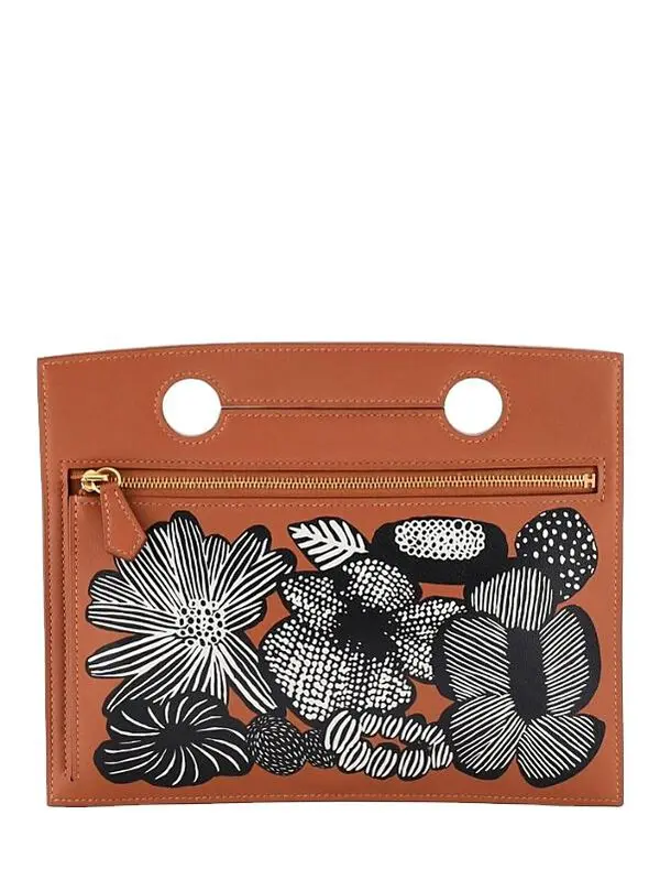 Hermès 20 Backpocket Pouch Printed Swift - Brown/ Brown/ Brown