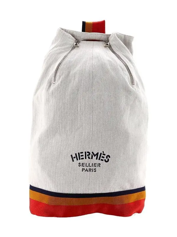 Hermès Cavalier Sling Bag Toile And Nylon - White