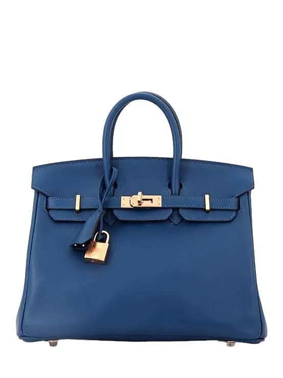 Hermès Birkin 25 Handbag Blue Swift With Gold Hardware - Deep Blue