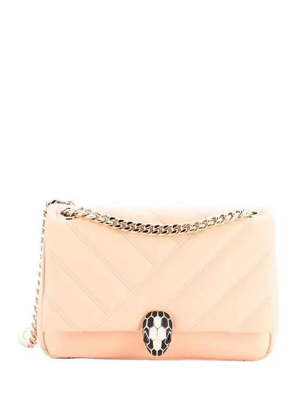 BVLGARI Small Serpenti Cabochon Shoulder Bag Diagonal Quilted Leather - Pink