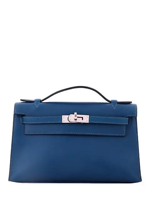 Hermès Kelly Pochette Swift - Blue