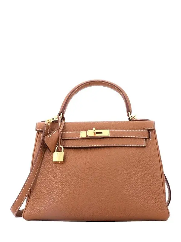 Hermès Kelly 28 Handbag Brown Togo With Hardware - Gold