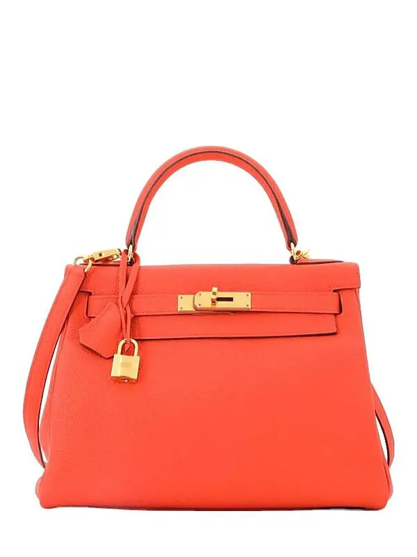Hermès Kelly 28 Handbag Orange Togo With Gold Hardware - Capucine