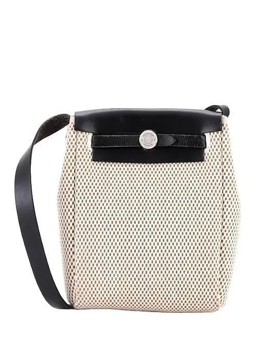Hermès Tpm Herbag Toile And Leather - Neutral/ Black/ Natural