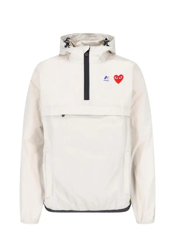Play Comme Des Garcon X K-way Hooded Jacket - Beige
