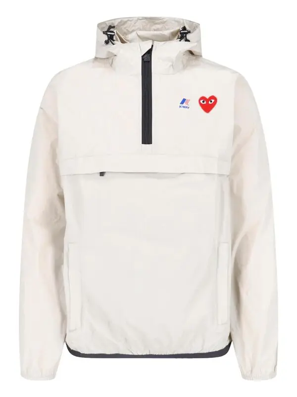 Play Comme Des Garcon X K-way Hooded Jacket - Beige