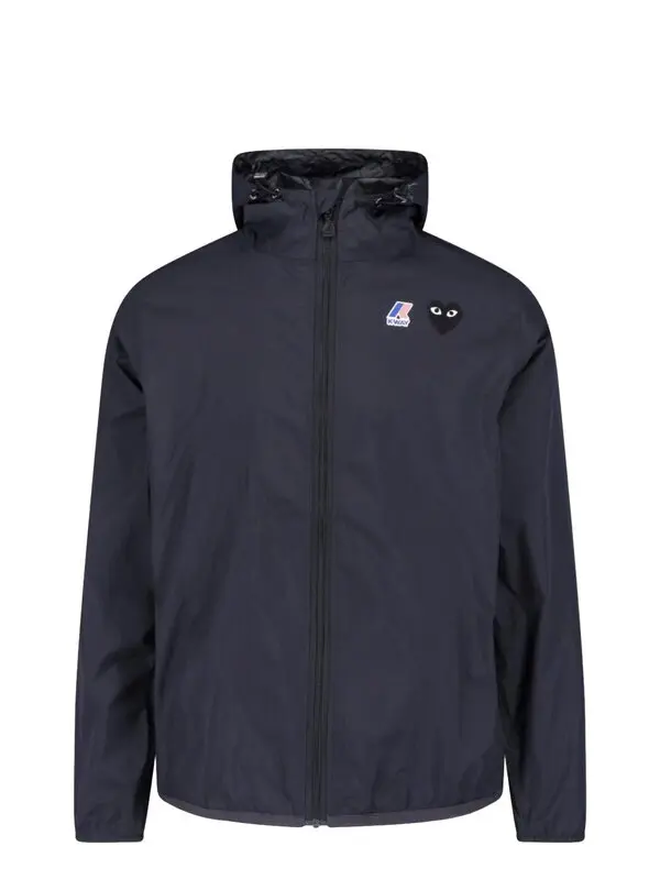 Play Comme Des Garcon X K-way Hooded Jacket - Black