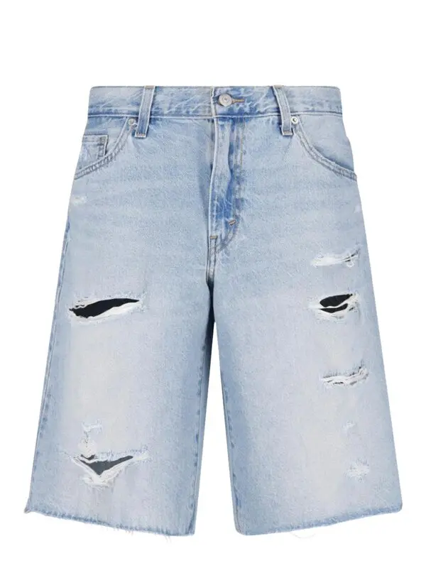 LEVI'S STRAUSS Baggy Dad Denim Shorts - Light Blue