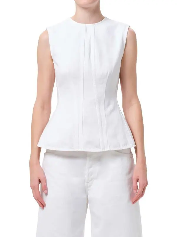 AGOLDE Corbin Denim Shell Top - Marshmallow Clean White