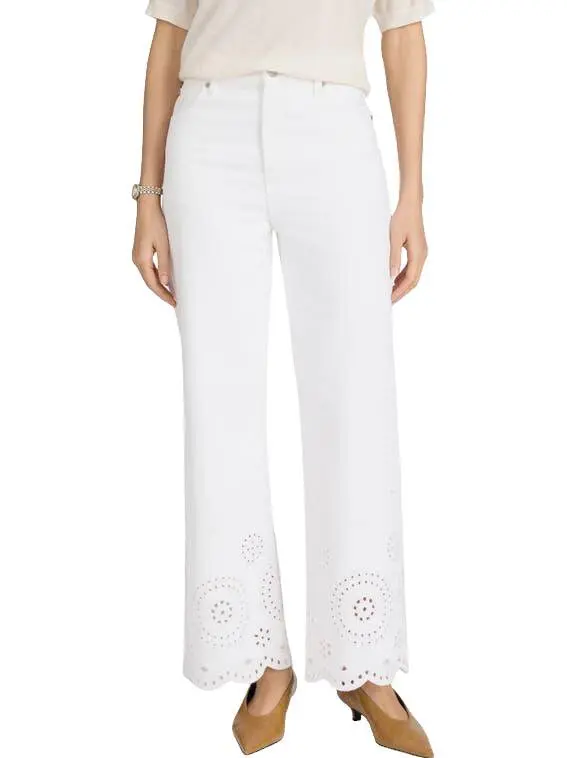 FRAME Eyelet Flare Jeans - White